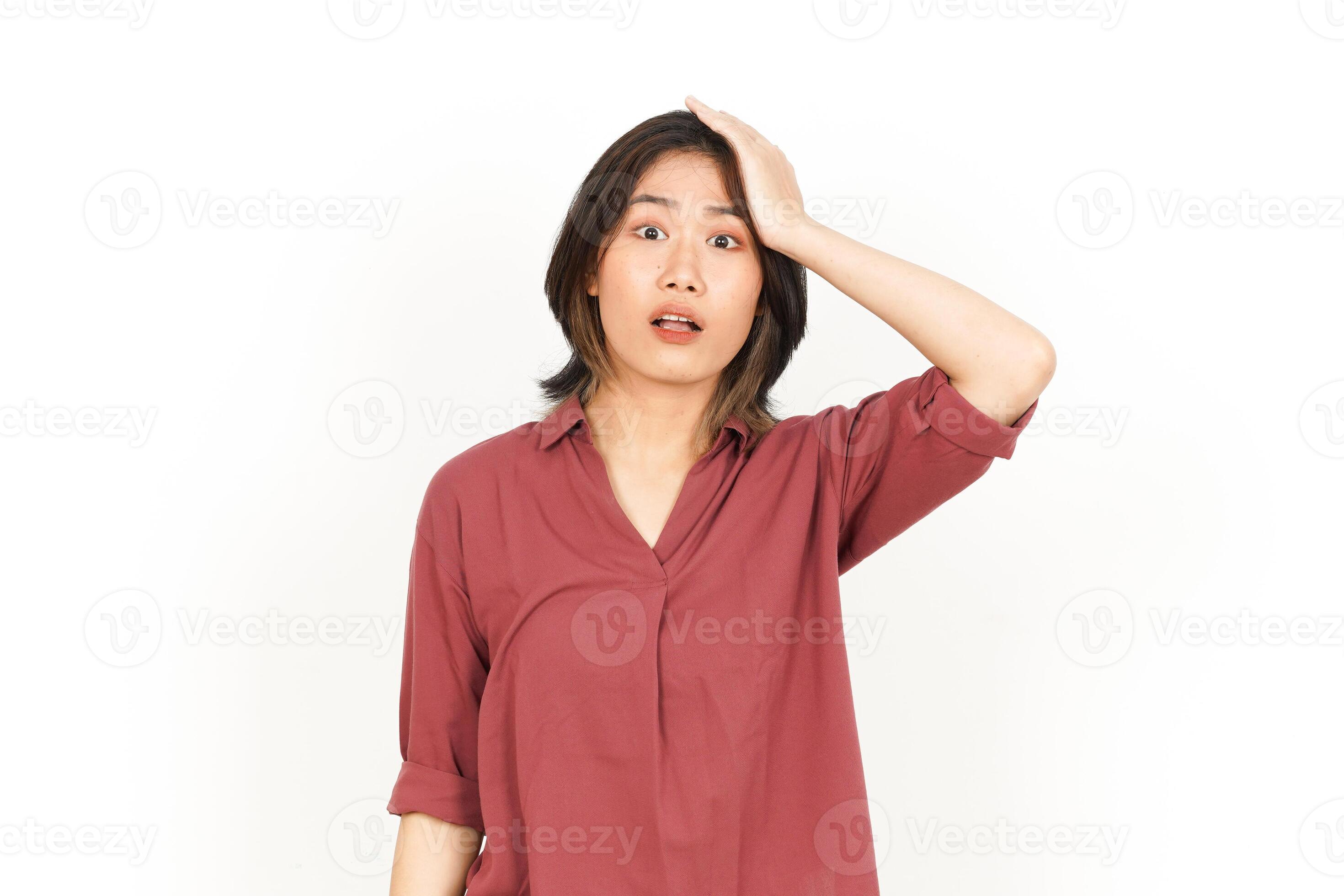 Forget Something gesture Of Beautiful Asian Woman Isolated On White ...