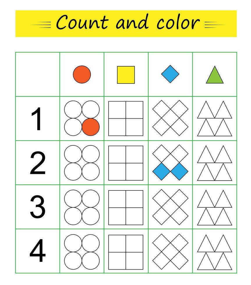 Math activity for kids. Developing numeracy skills. Number range up to ...