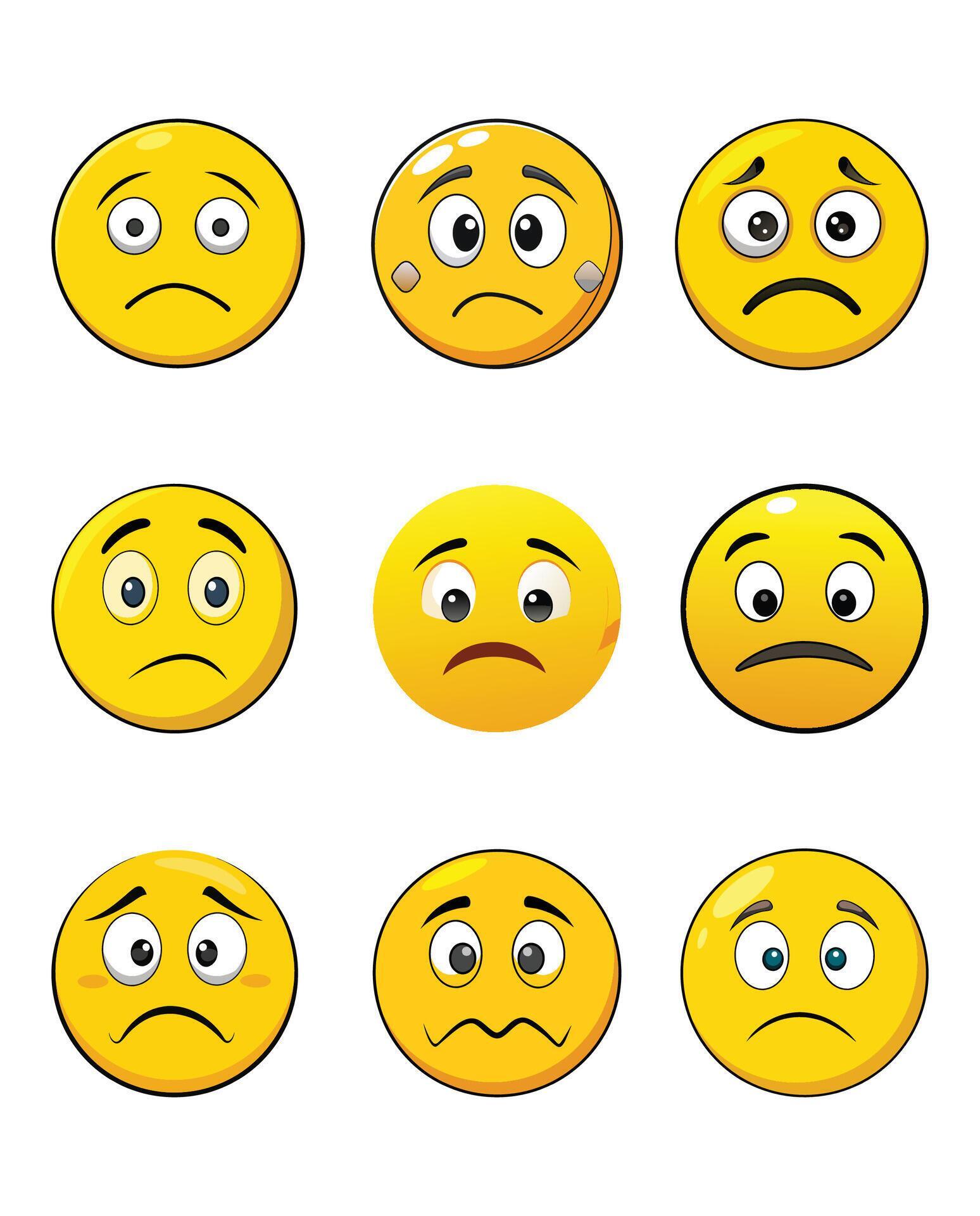 A set of emoticions with different expressions 53822930 Vector Art at ...