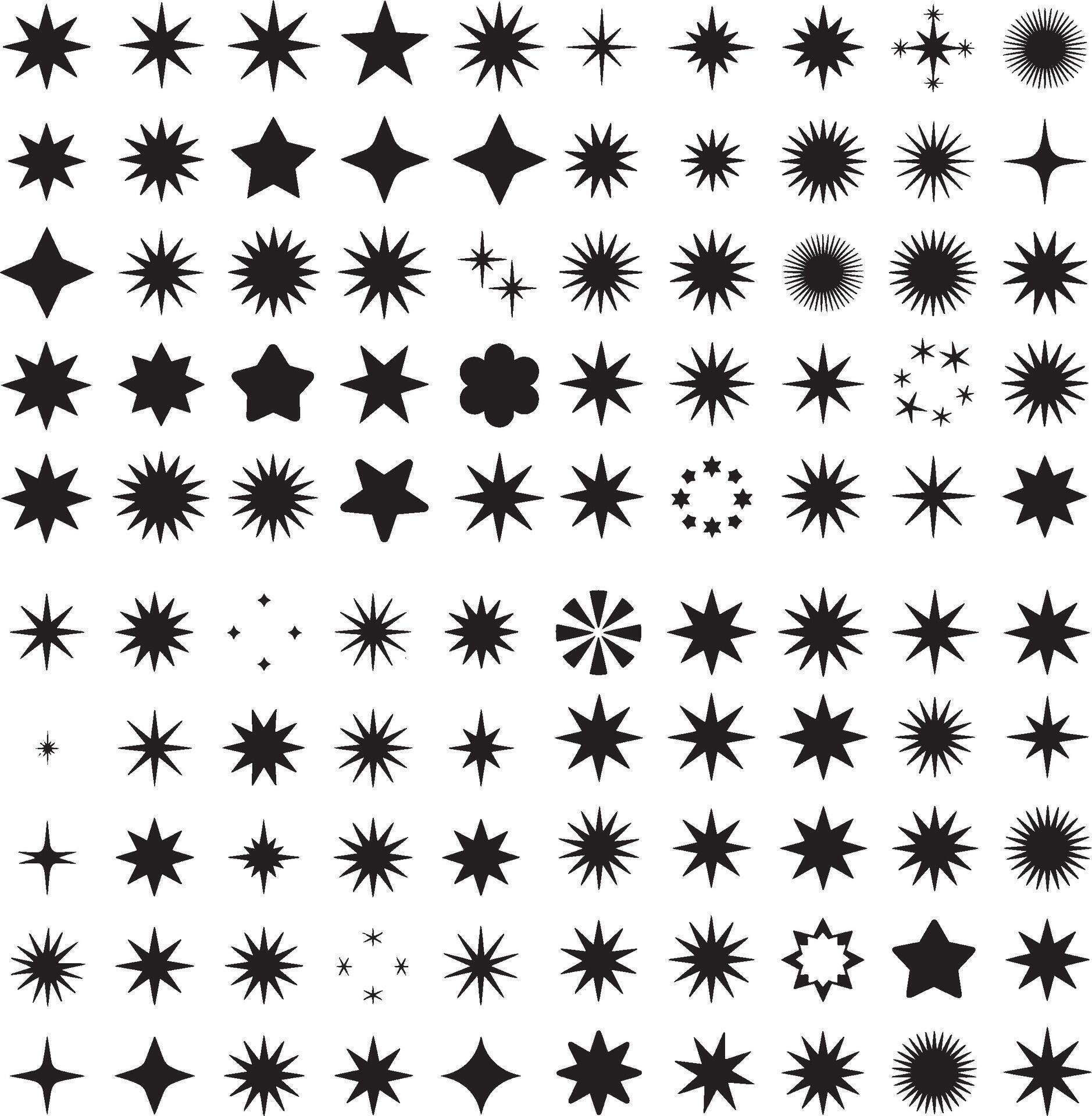 Black and Flat sparkling stars collection 53846517 Vector Art at Vecteezy
