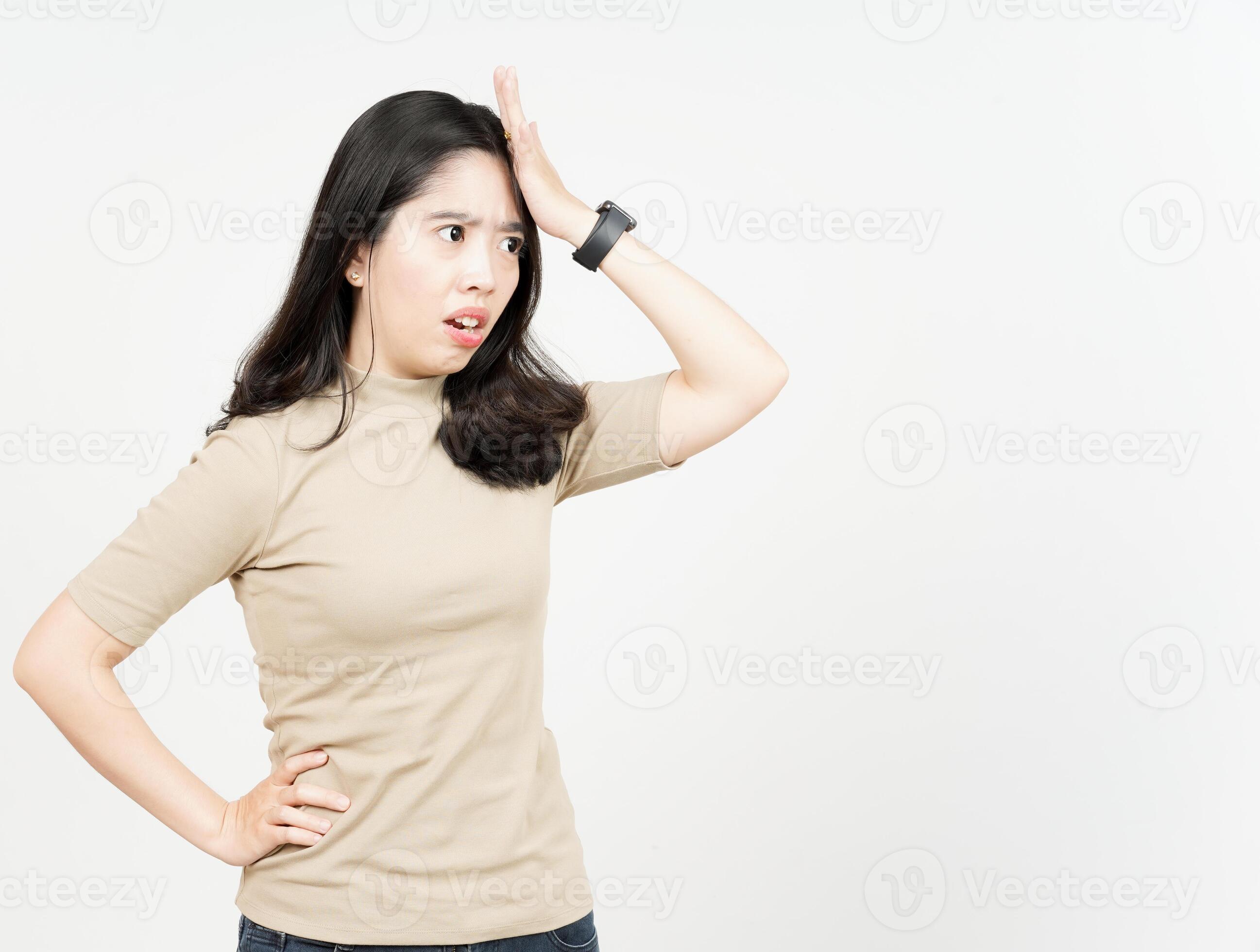 Forget Something Gesture Of Beautiful Asian Woman Isolated On White ...