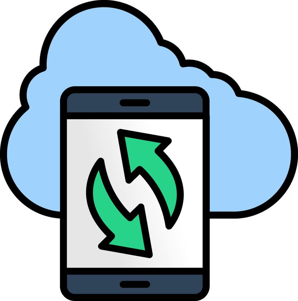 Data Synchronization Line Filled Icon 53855279 Vector Art At Vecteezy