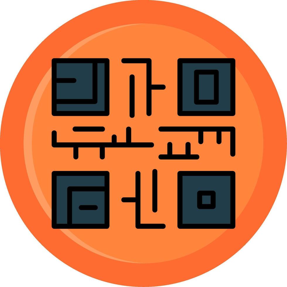 QR Code Line Filled Circle 53860426 Vector Art at Vecteezy