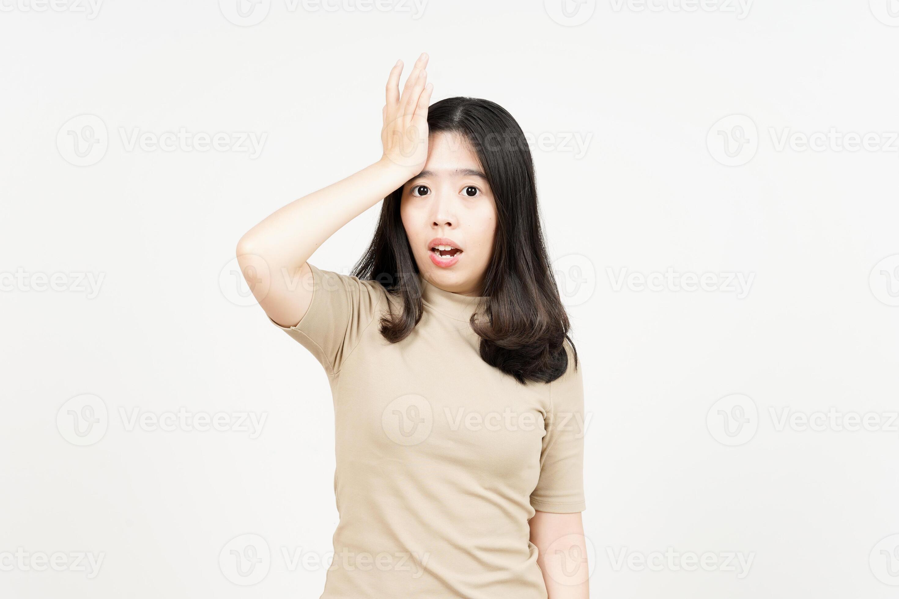 Forget Something Gesture Of Beautiful Asian Woman Isolated On White ...