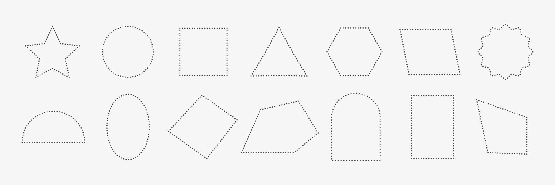 Basic 2d dotted shape set 53890062 Vector Art at Vecteezy