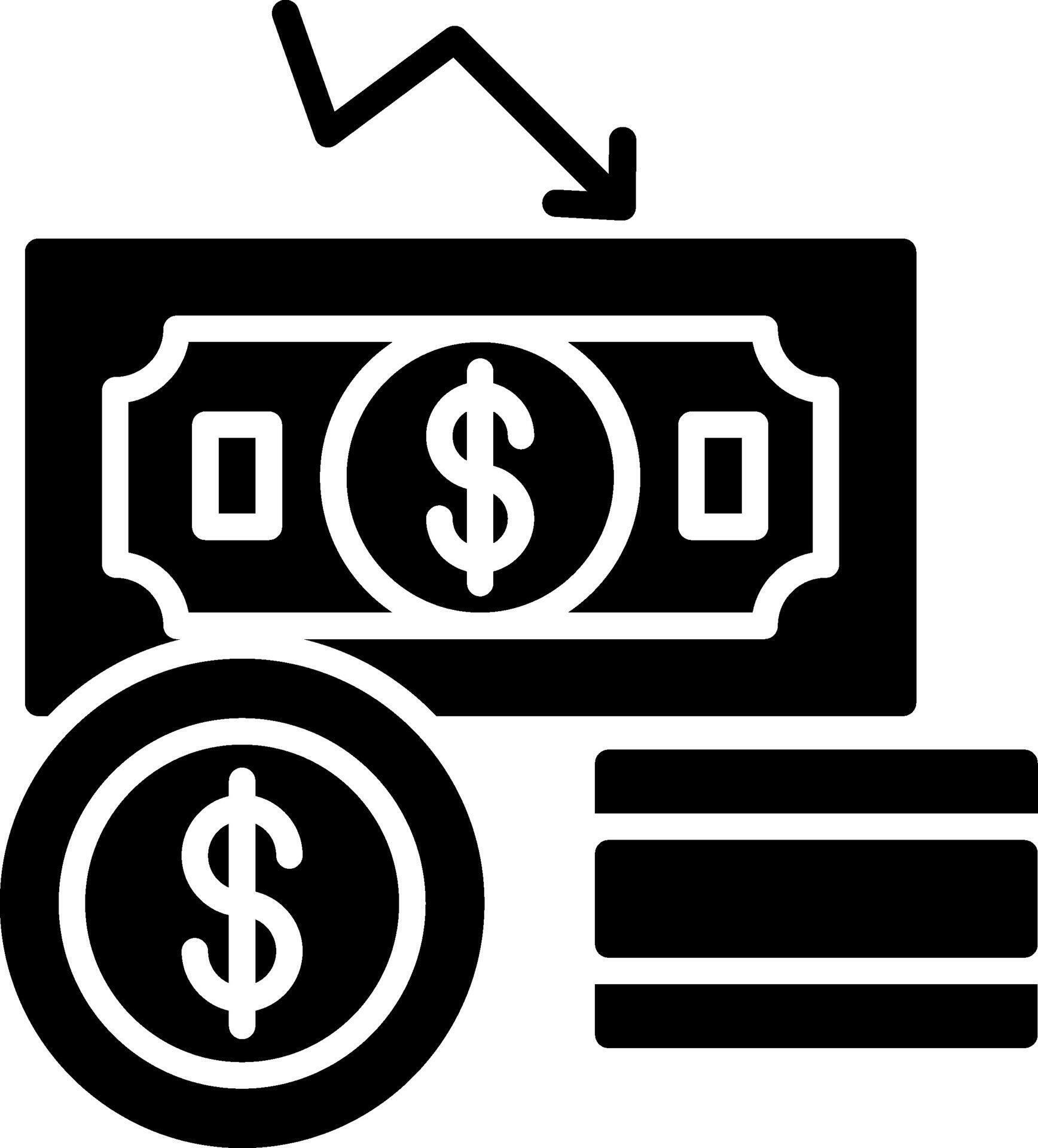 Decrease Glyph Icon 53900753 Vector Art at Vecteezy