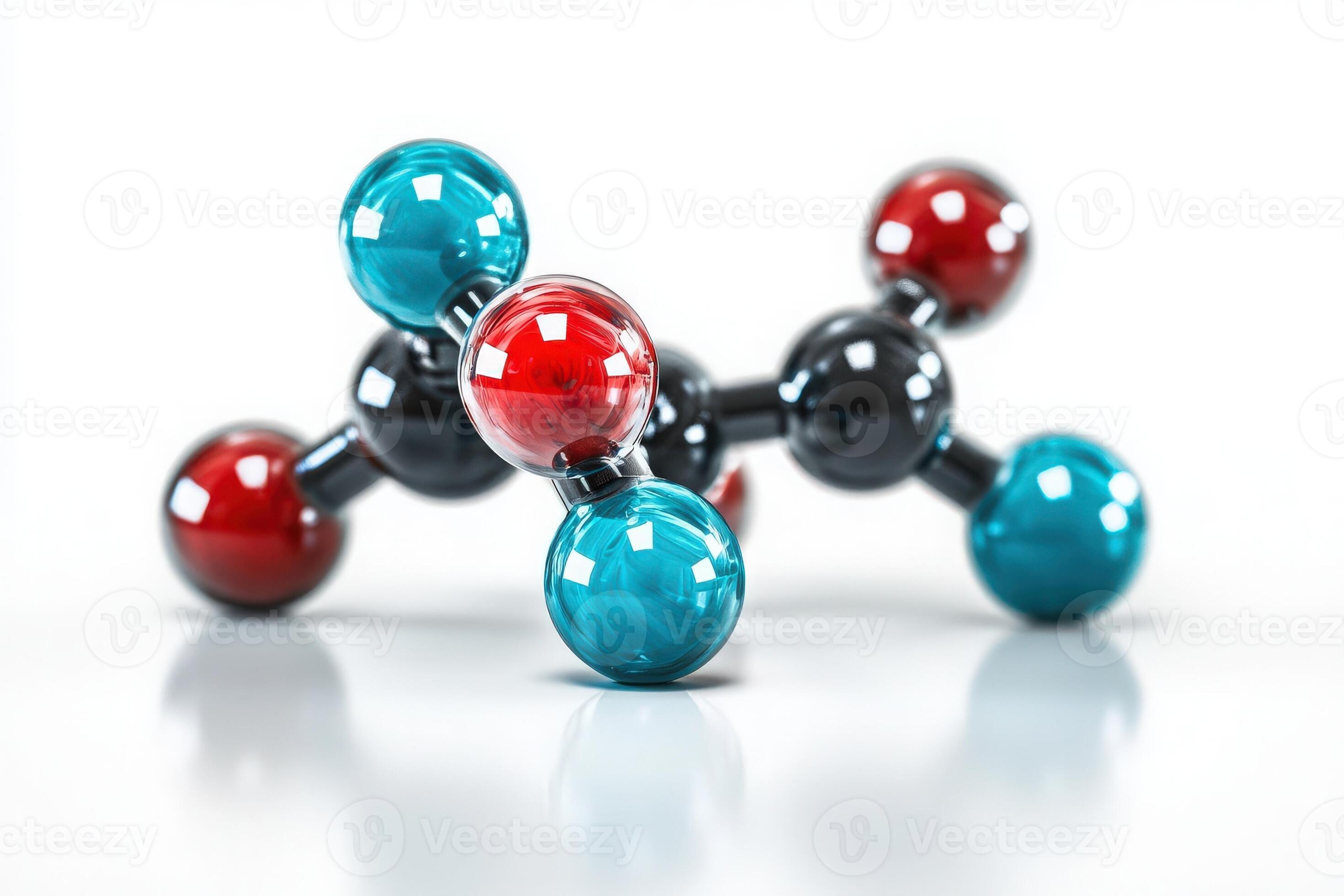 A Detailed Depiction Of A Molecular Model Featuring Colorful Atoms