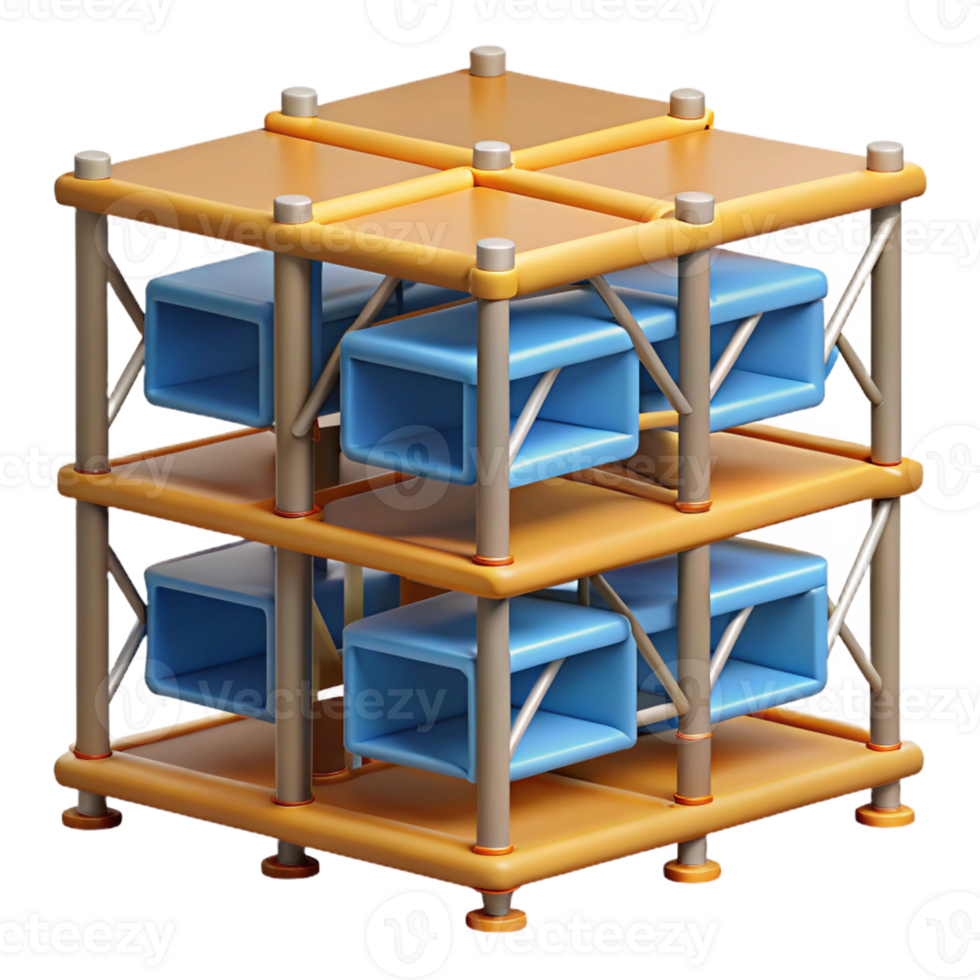 3d Render Abstract Cube Structure Illustration 53920872 Png