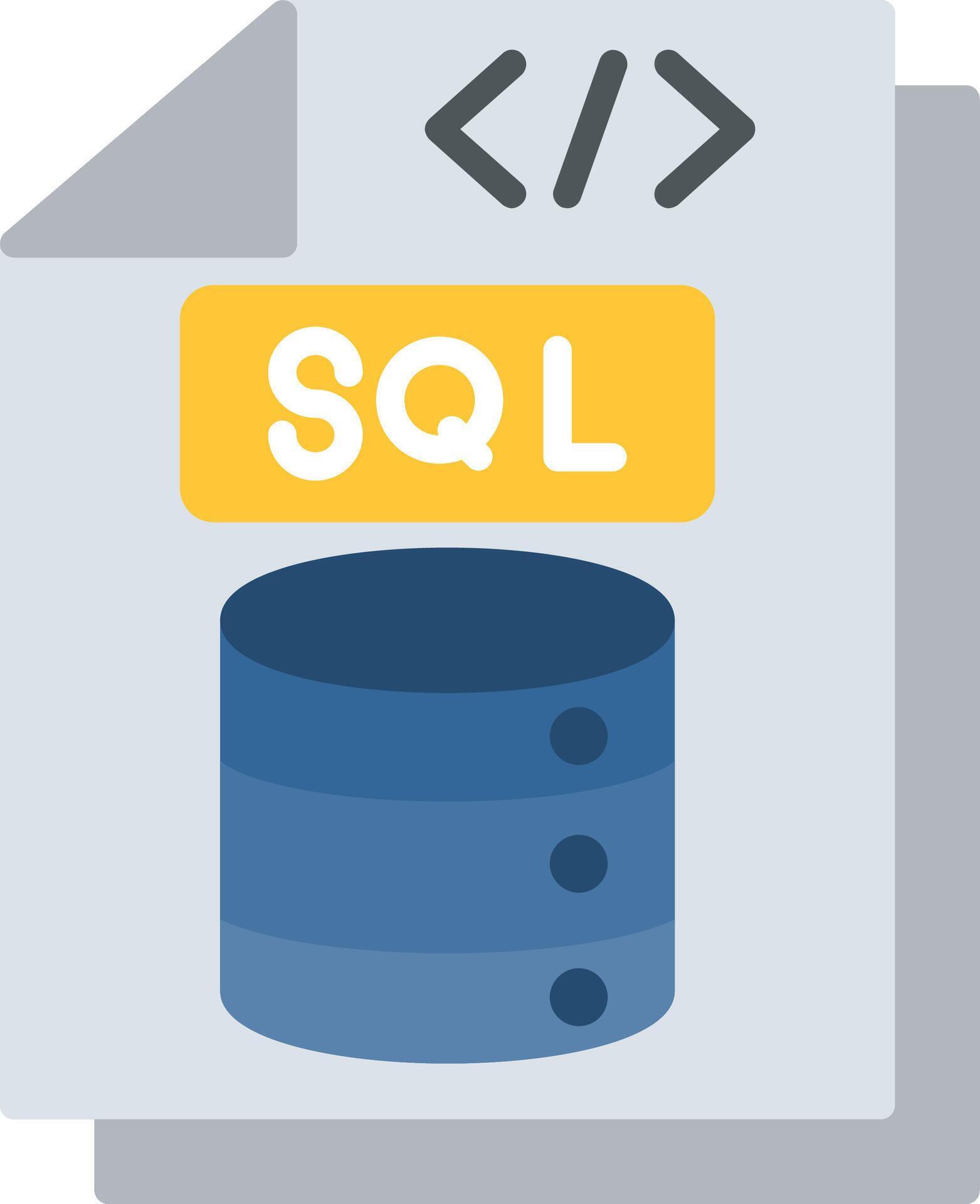 Sql Flat Icon 53931356 Vector Art at Vecteezy