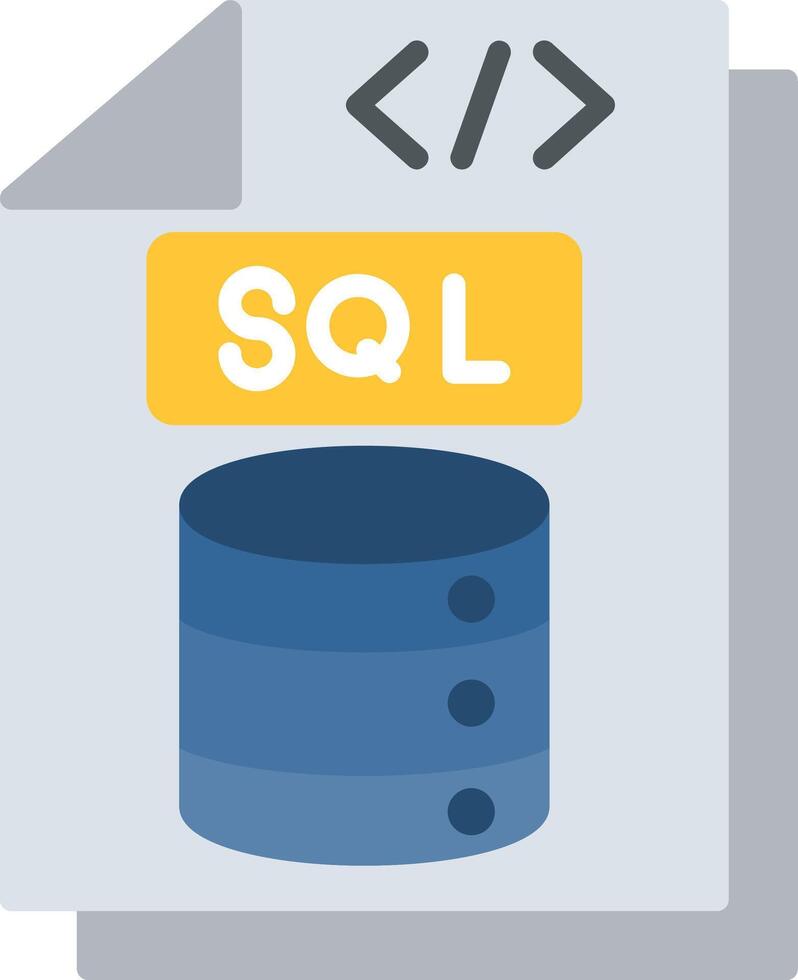 Sql Flat Icon 53931356 Vector Art at Vecteezy