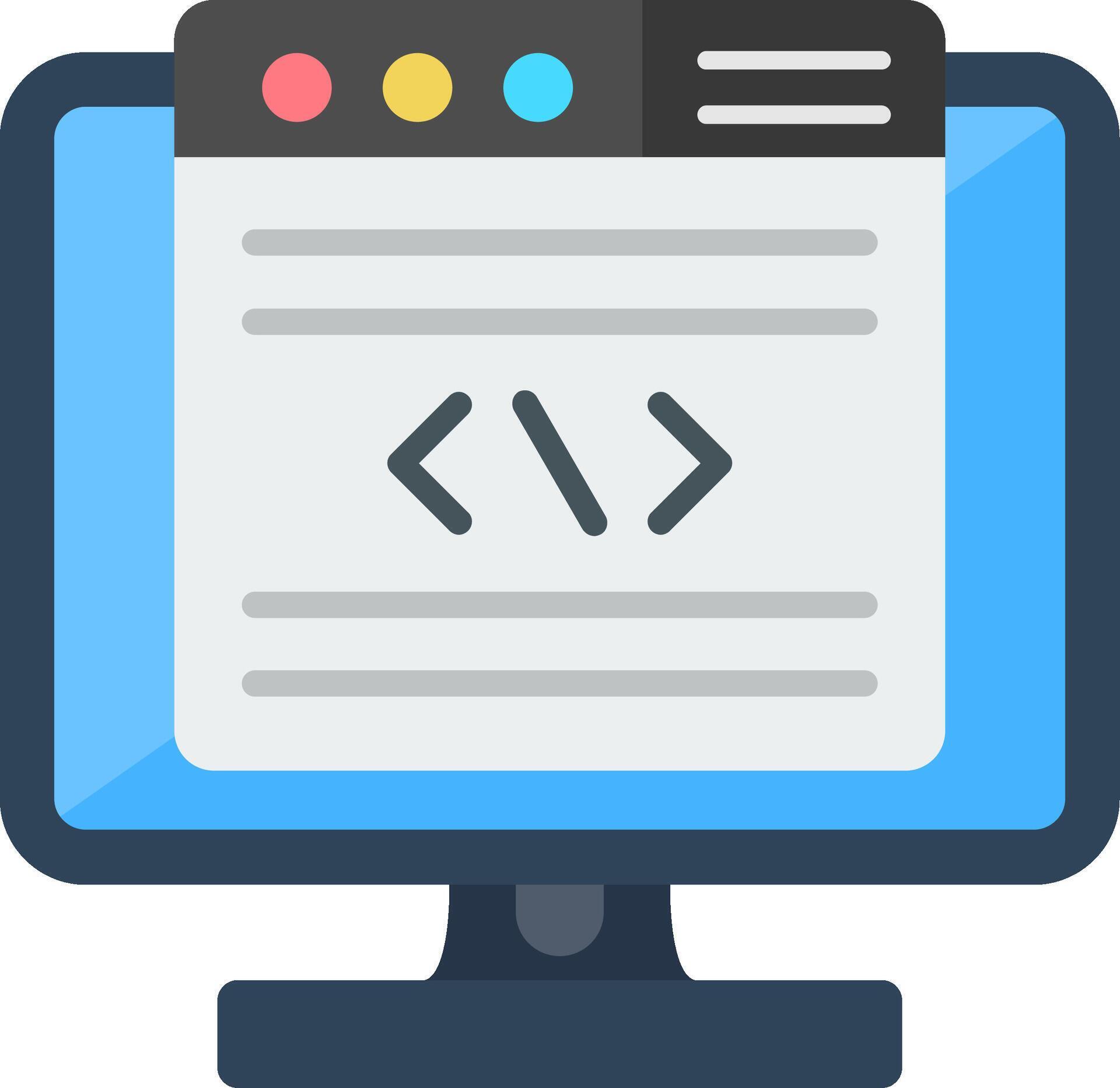 Code Flat Icon 53932891 Vector Art at Vecteezy