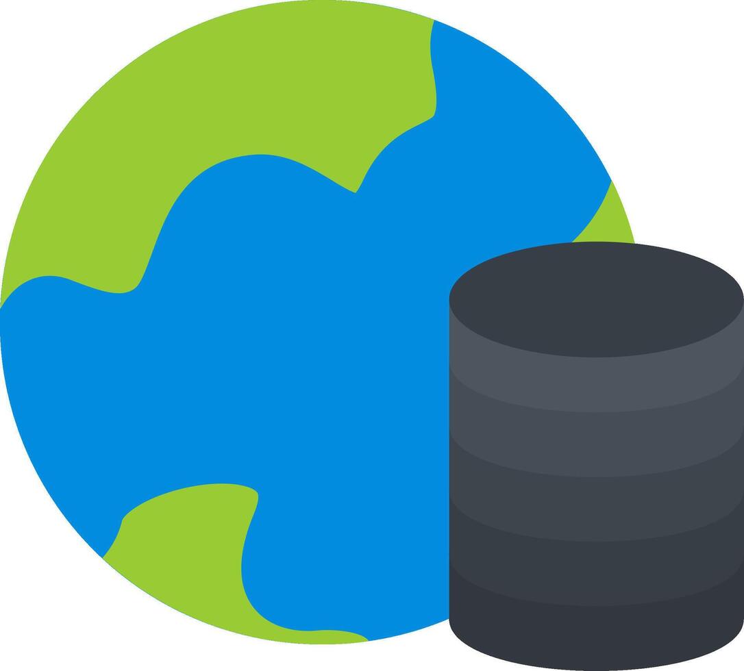 Global Database Flat Icon 53935959 Vector Art at Vecteezy