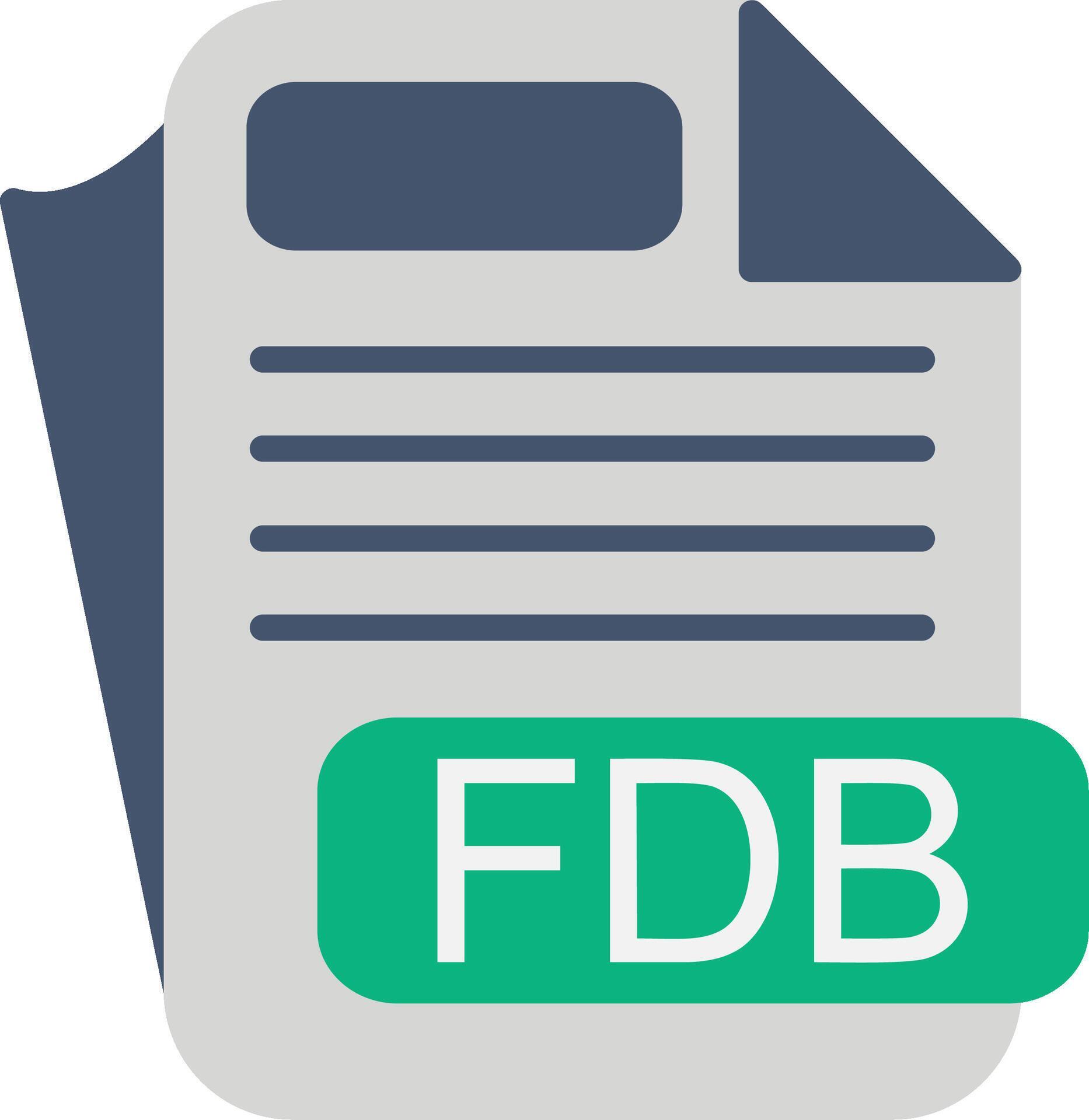 Fdb File Format Flat Icon 53938686 Vector Art At Vecteezy
