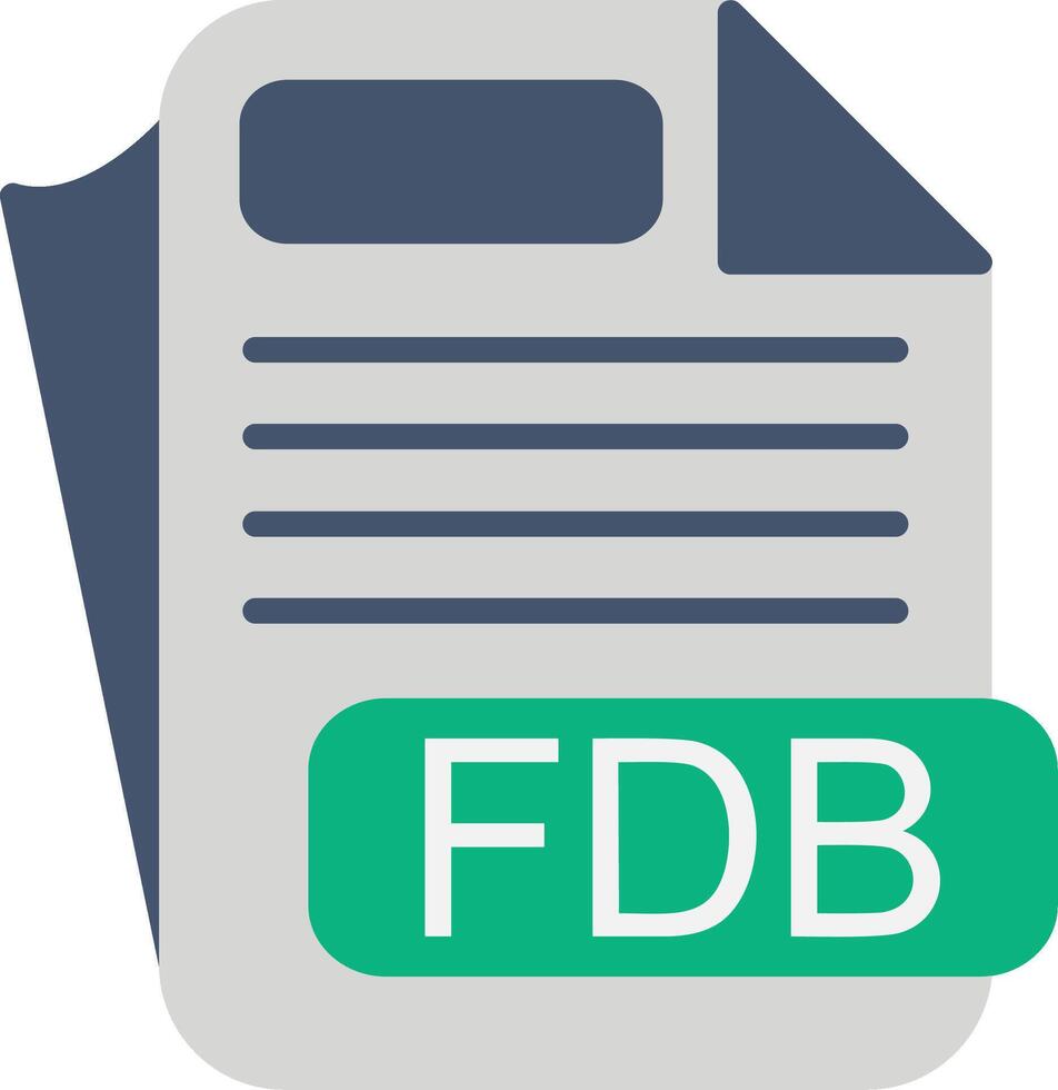 Fdb File Format Flat Icon 53938686 Vector Art At Vecteezy