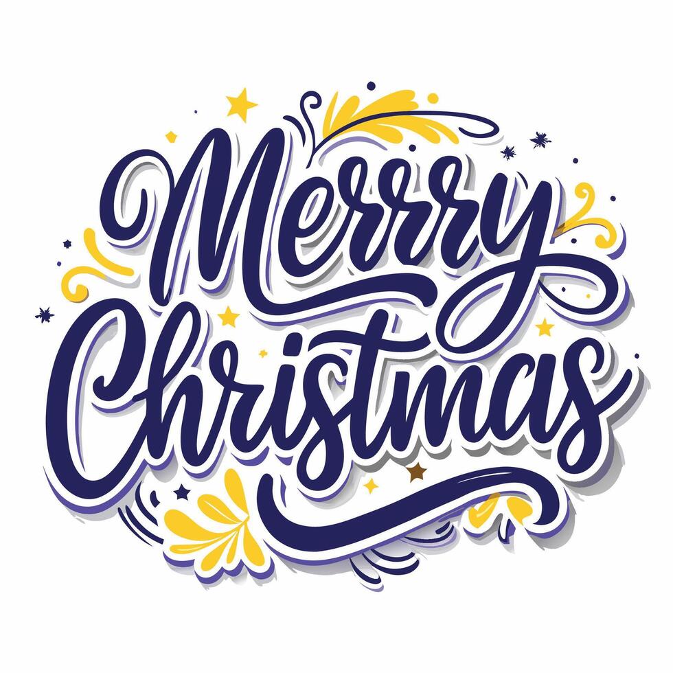 Merry Christmas Lettering Design With Hand Drawn Lettering 53951184