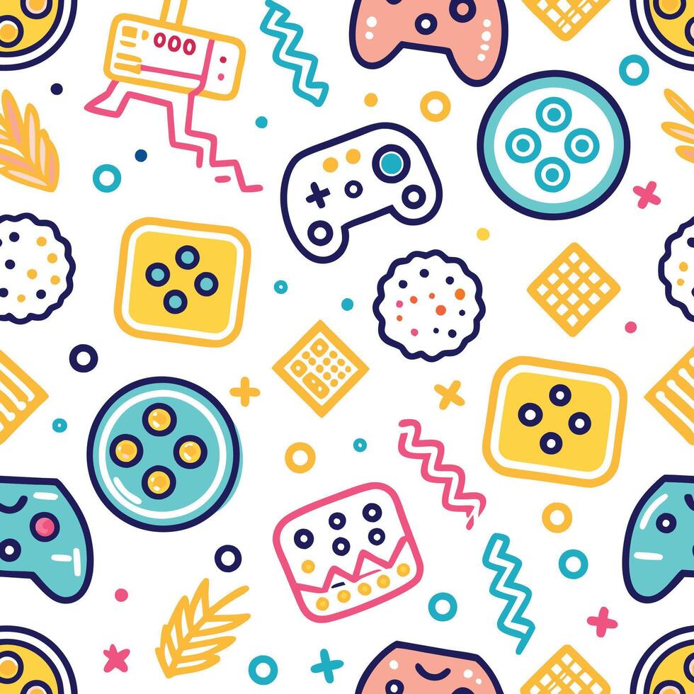 Seamless Pattern With Retro Game Controller Game Controller Game Controller Game Controller