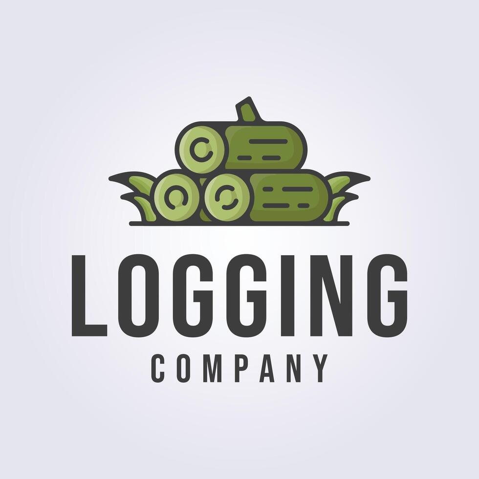 3 logs logo logging icon symbol illustration design, logs logo design ...