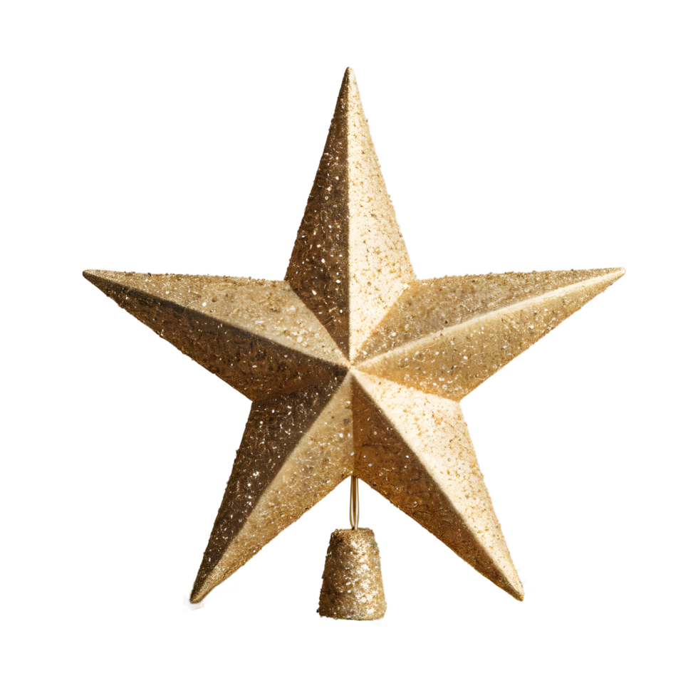 Gold Glitter Christmas Star Ornament Isolated 53962343 PNG