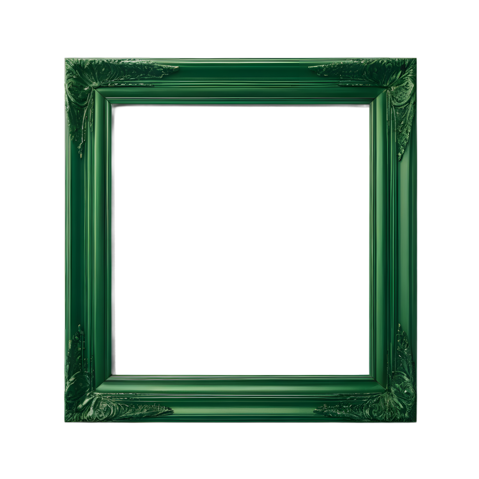 Elegant Green Picture Frame With Ornate Detail 53962825 Png