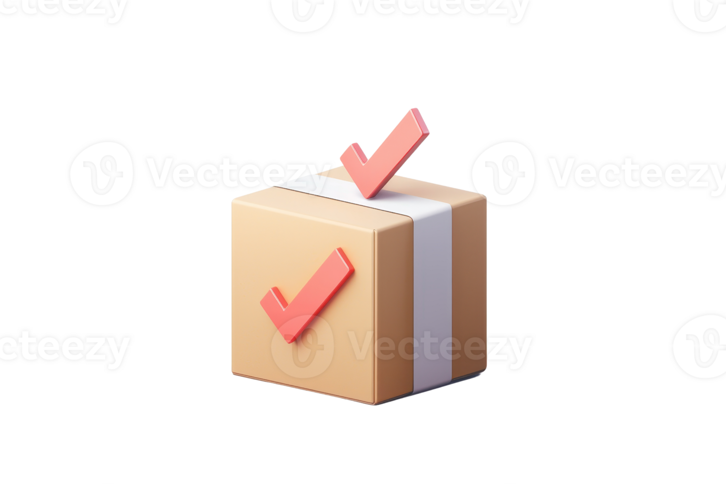 A Small Package With Check Marks Symbolizing Approval Or Completion 53963336 Png