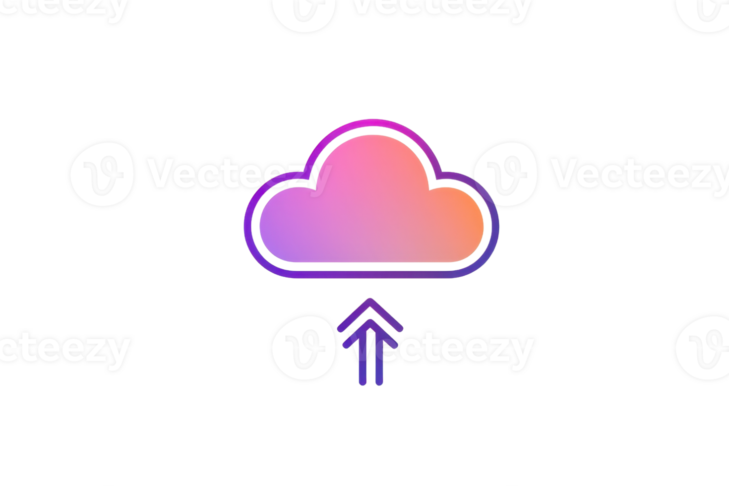 A Colorful Cloud Icon With An Upward Arrow Symbolizing Data Upload Or Cloud Storage Services 2582