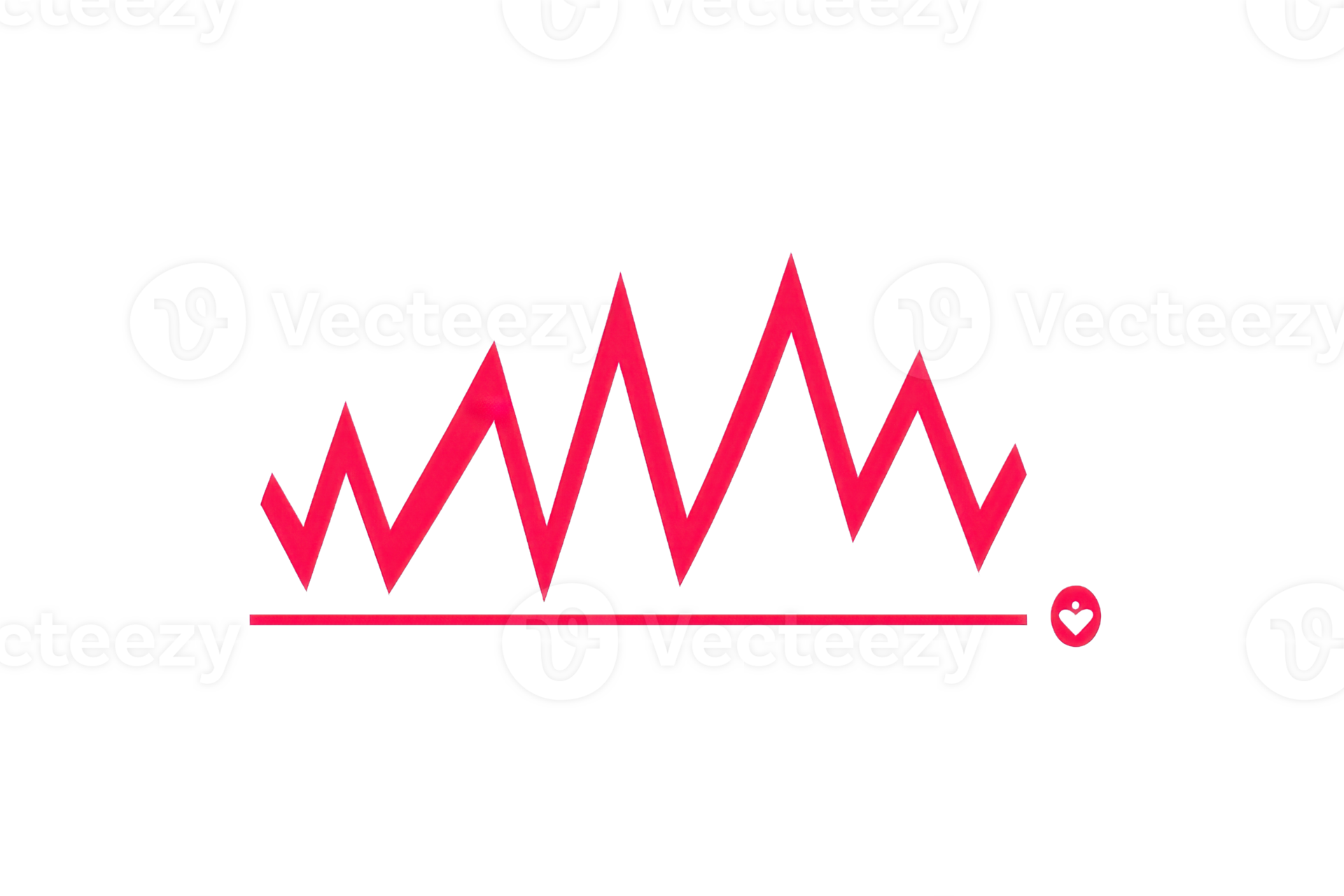 A vibrant red graphic displaying a jagged line resembling a heartbeat or sound wave on a dark ...