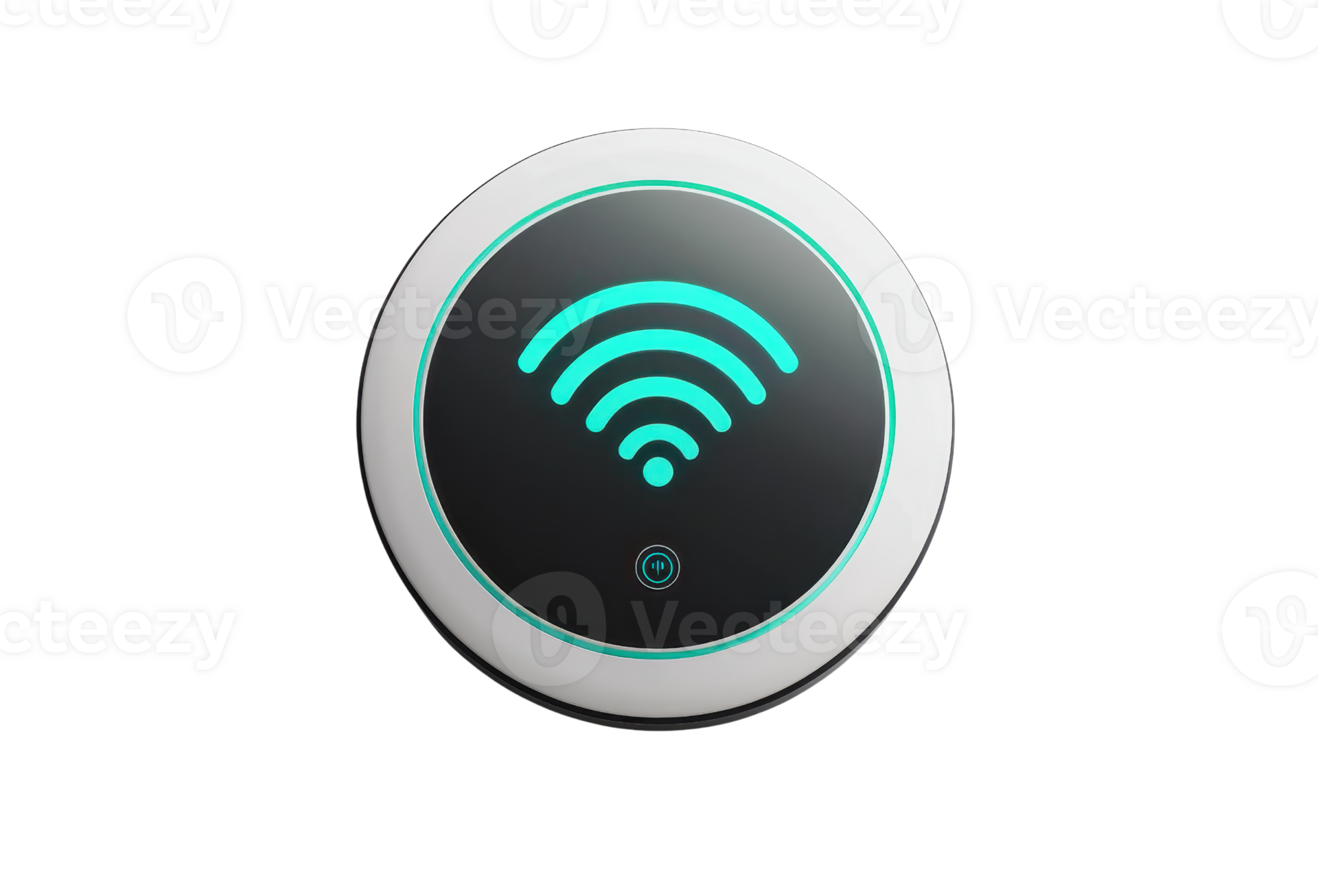 A Circular Device Displaying A Glowing Wi Fi Symbol Indicating Connectivity And Signal Strength