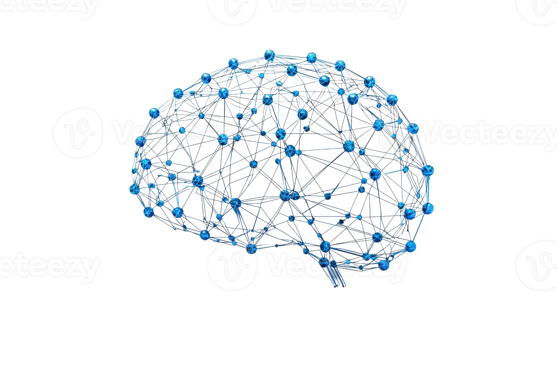 A Digital Representation Of A Brain Structure Connected By A Network Of