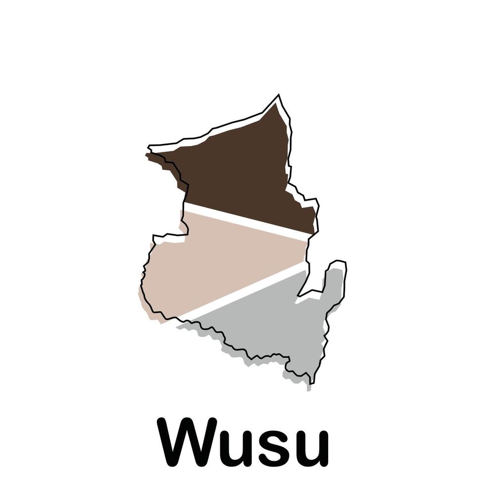 Map of Wusu City Modern Simple Geometric, illustration design template 53966075 Vector Art at ...