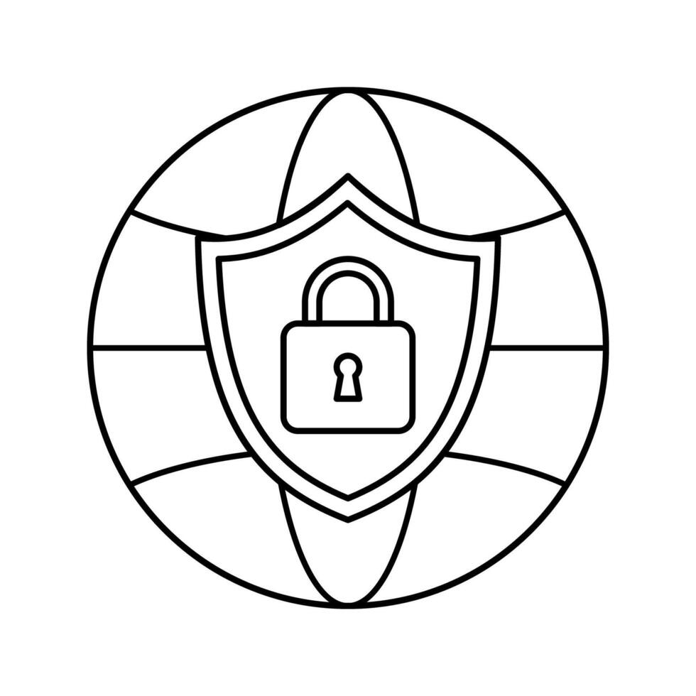 Internet Security Outline Icon With Black Color Palette In Outline Style Perfect For Designs