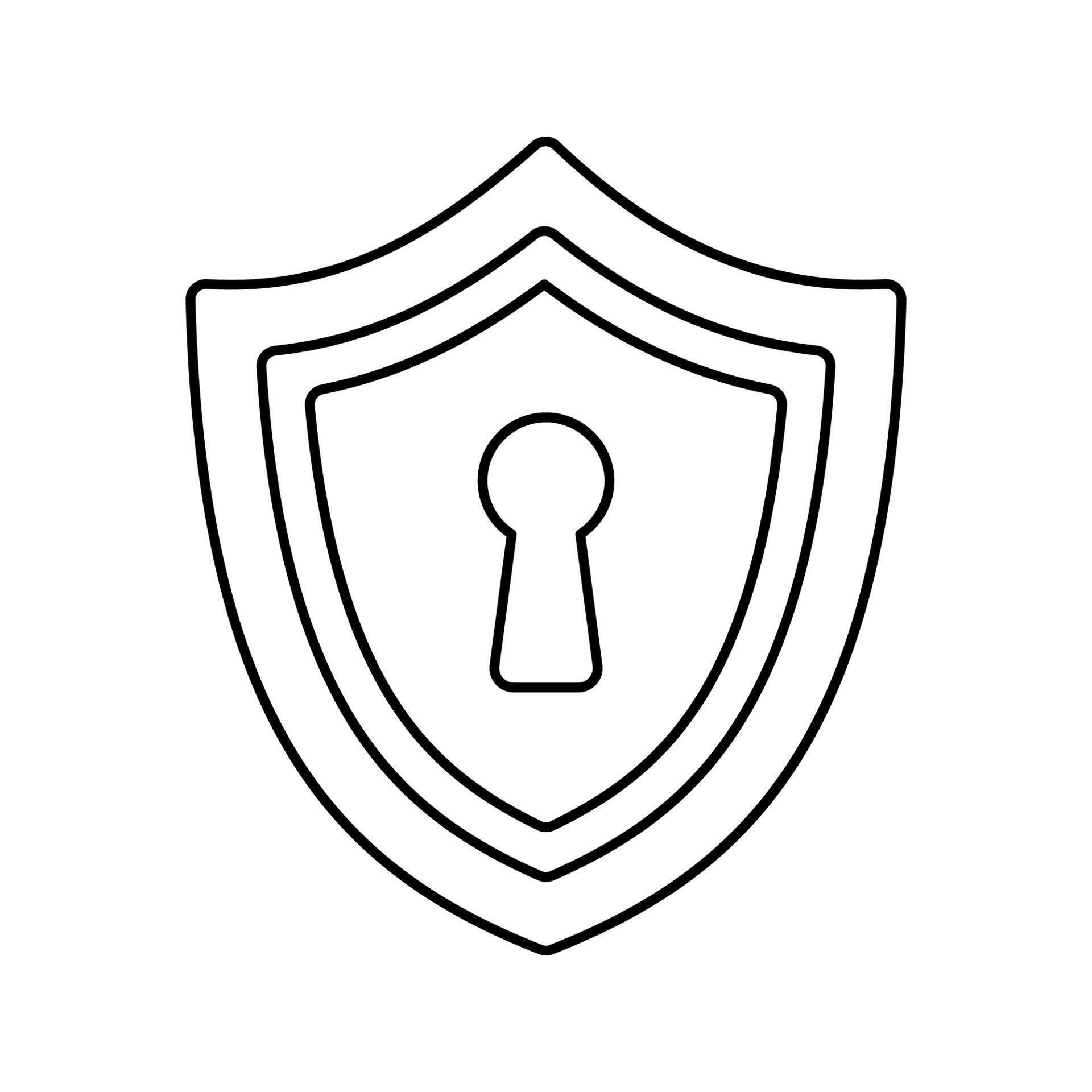 Security Key Outline Icon With Black Color Palette In Outline Style