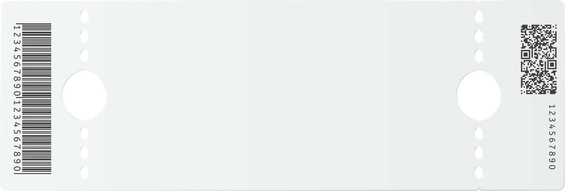 Blank white wristband ticket featuring a barcode and QR code, providing access control for ...