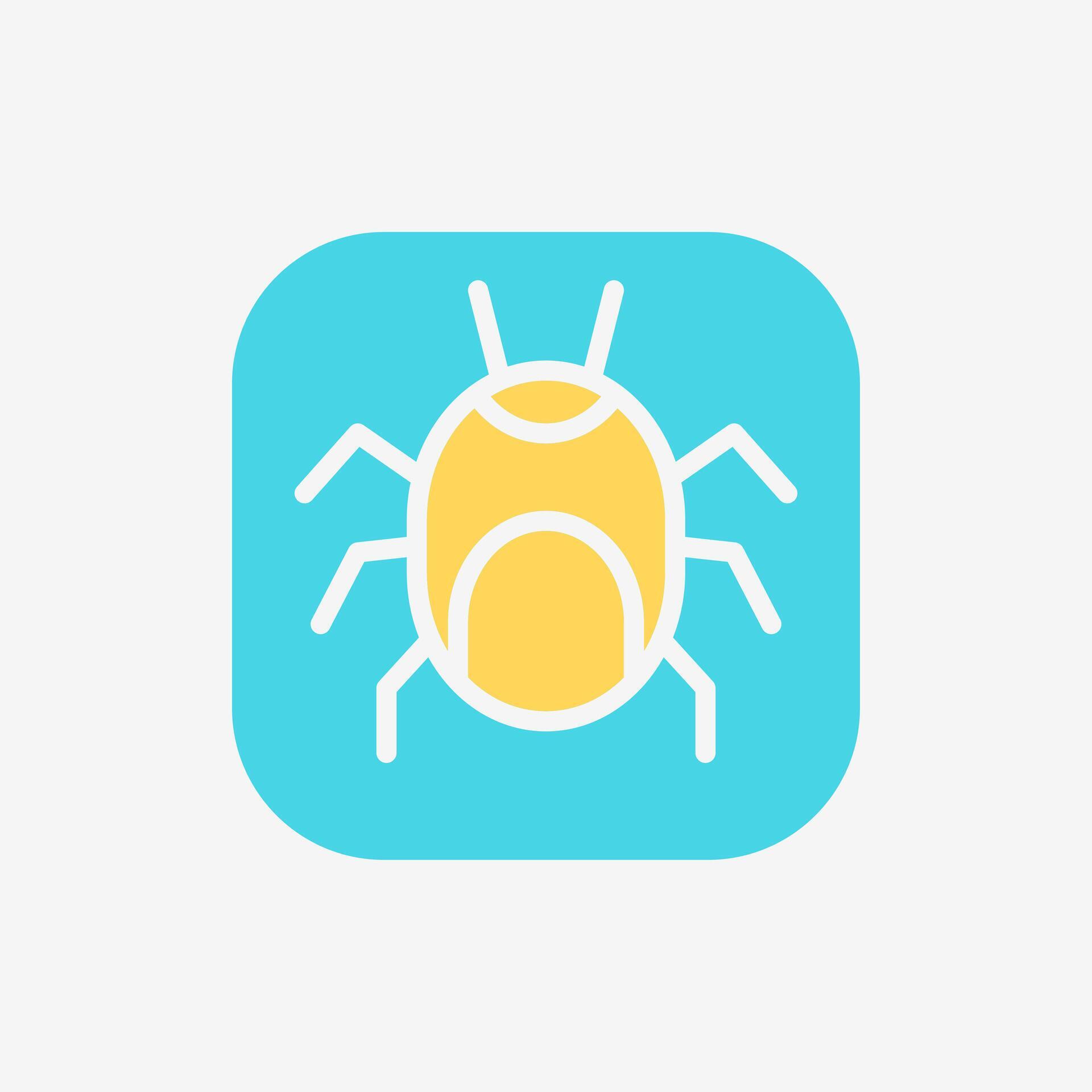 Flat Icon Bug malware button. Technology and system concept, Flat Colorful style. 53987233 ...