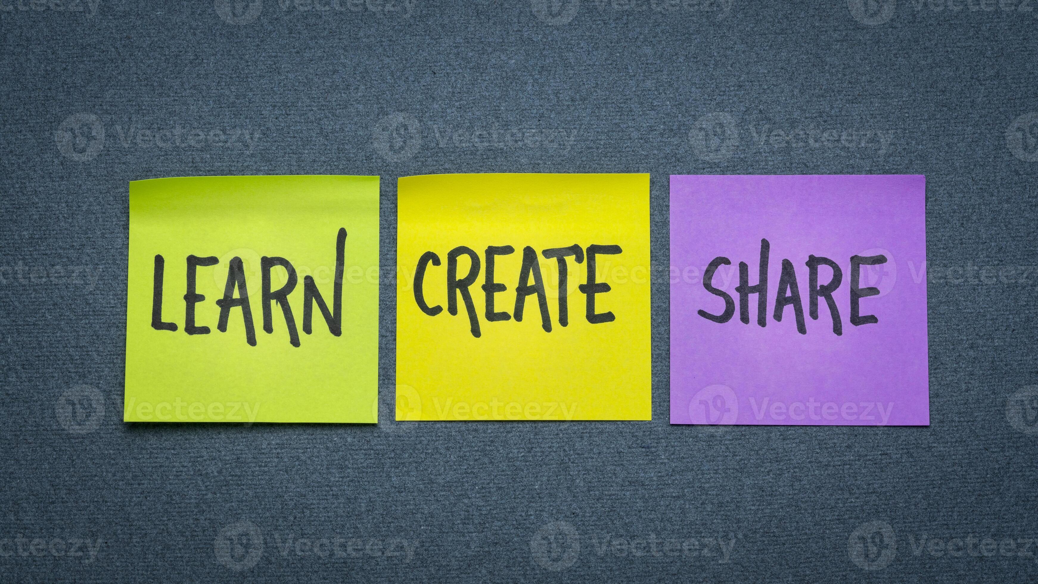 learn, create, share - reminder notes 53987874 Stock Photo at Vecteezy learn, create, share - reminder notes 53987874 Stock Photo at Vecteezy