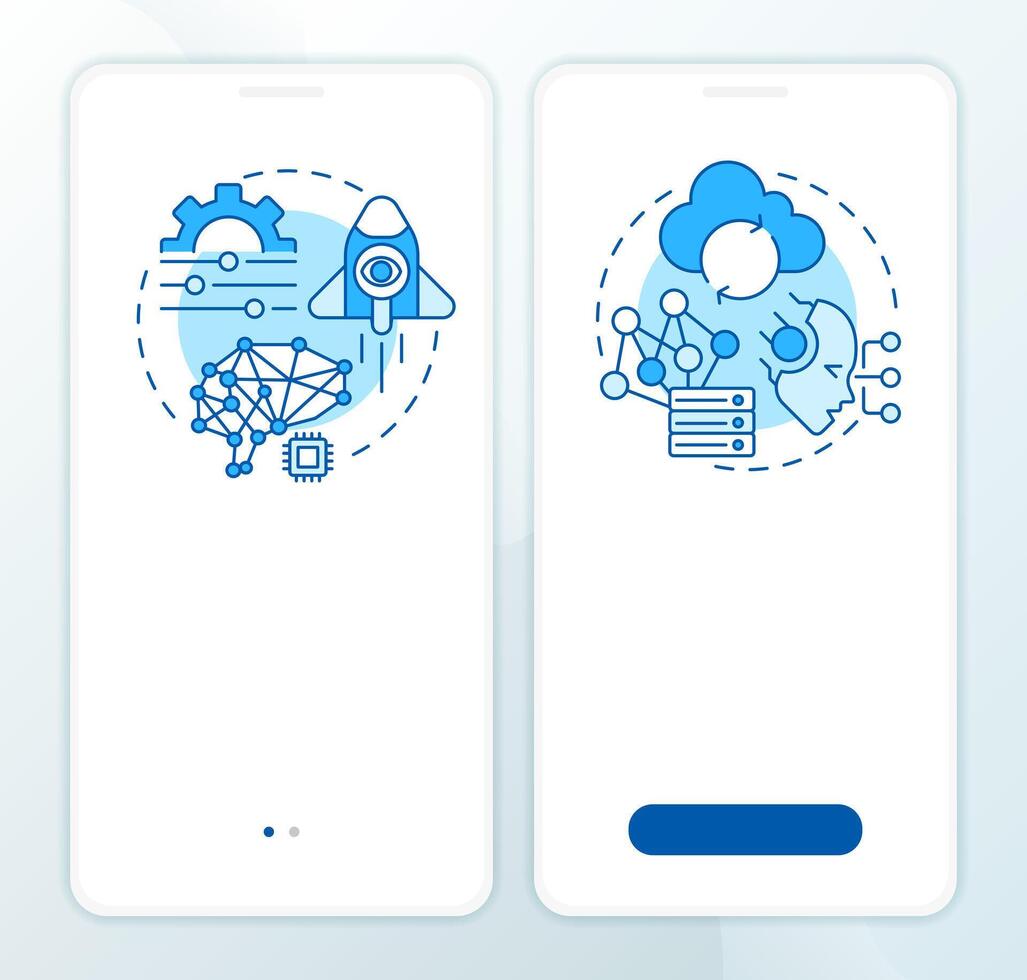 Statistical Analysis Blue Onboarding Mobile App Screen Walkthrough 2 Steps Editable Graphic