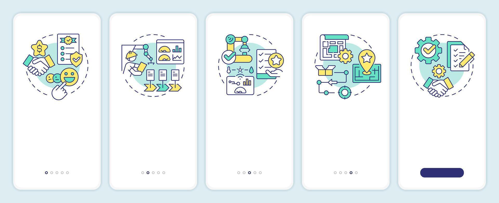 Choosing Right Contract Manufacturer Onboarding Mobile App Screen Walkthrough 5 Steps Editable
