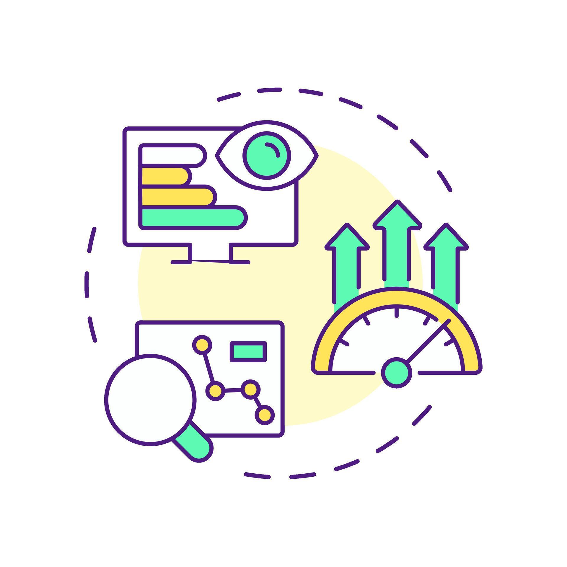 Field Service Metrics Multi Color Concept Icon Performance Indicators Key Component Of Fsm