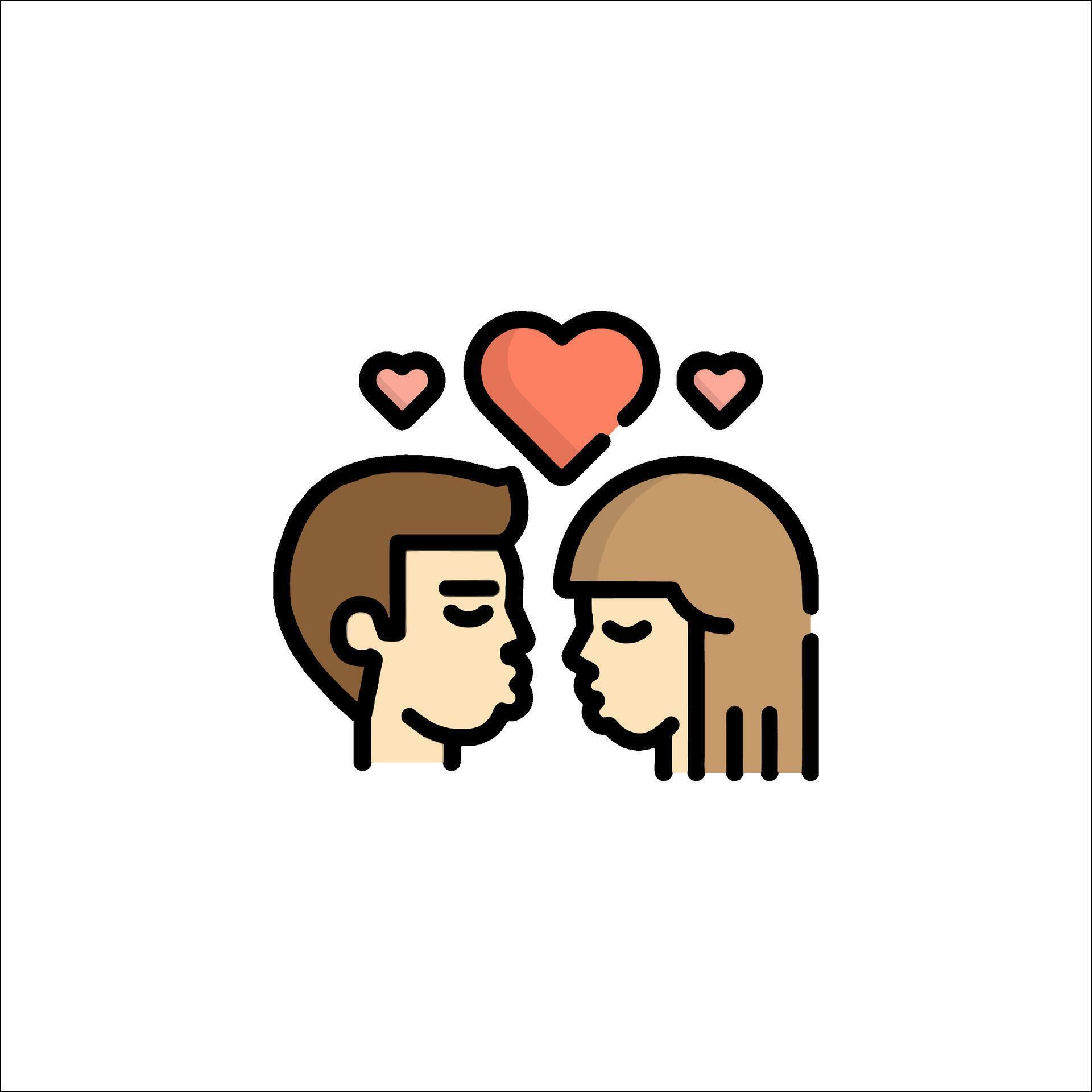 Couple kissing icon illustration 54023015 Vector Art at Vecteezy