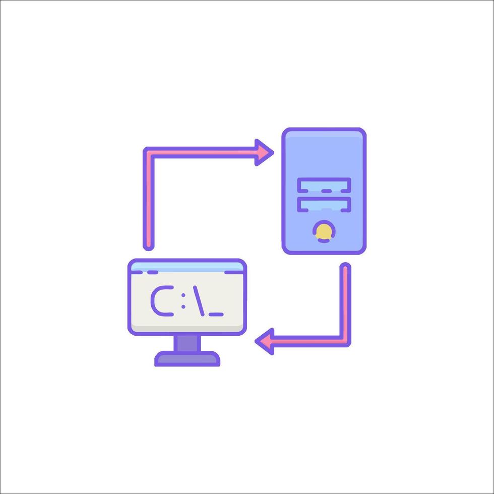 A computer and a monitor with the words c and c2 54025980 Vector Art at ...