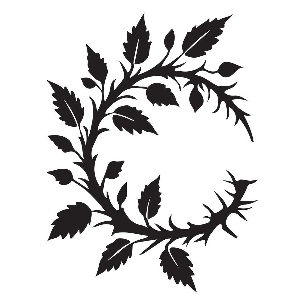 Curved Thorny Branch with Leaves Silhouette Art 54029617 Vector Art at ... Curved Thorny Branch with Leaves Silhouette Art 54029617 Vector Art at ...