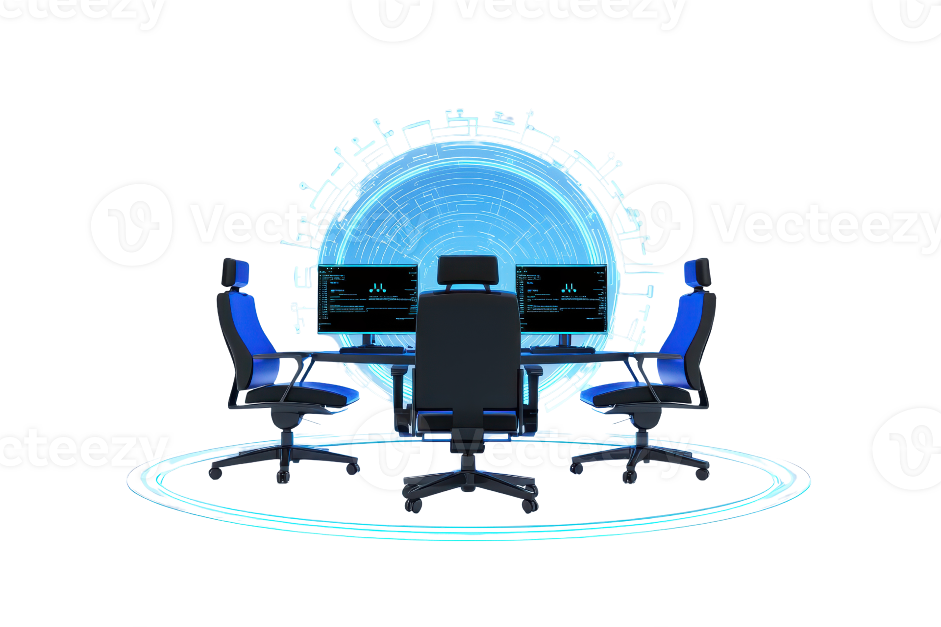 A modern control room setup featuring sleek chairs and multiple ... A modern control room setup featuring sleek chairs and multiple ...
