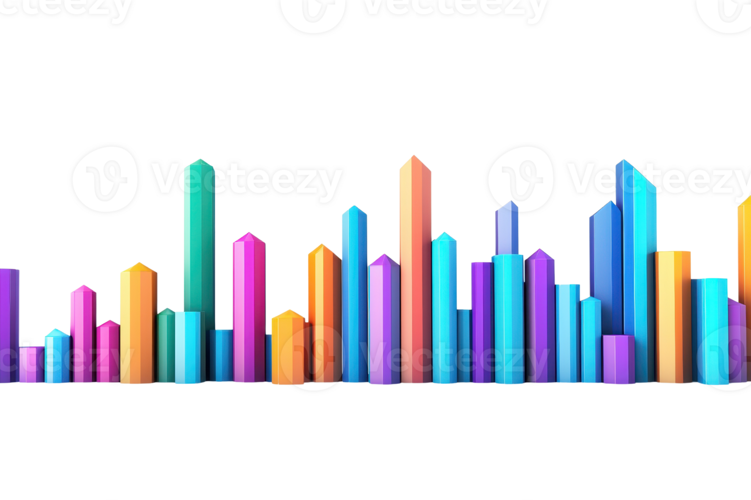 Colorful bar graph displaying varying heights, representing data in a ...