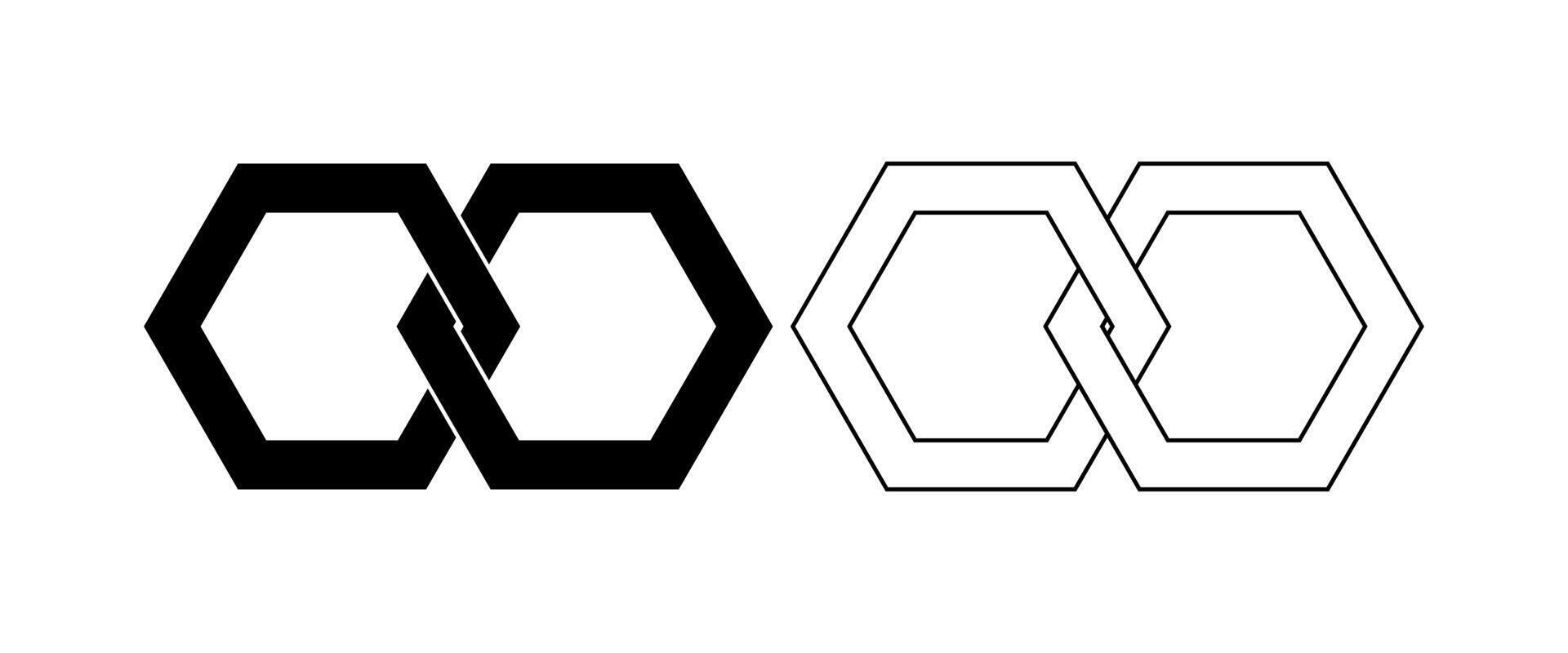 two hexagonal chain links icon 54042397 Vector Art at Vecteezy