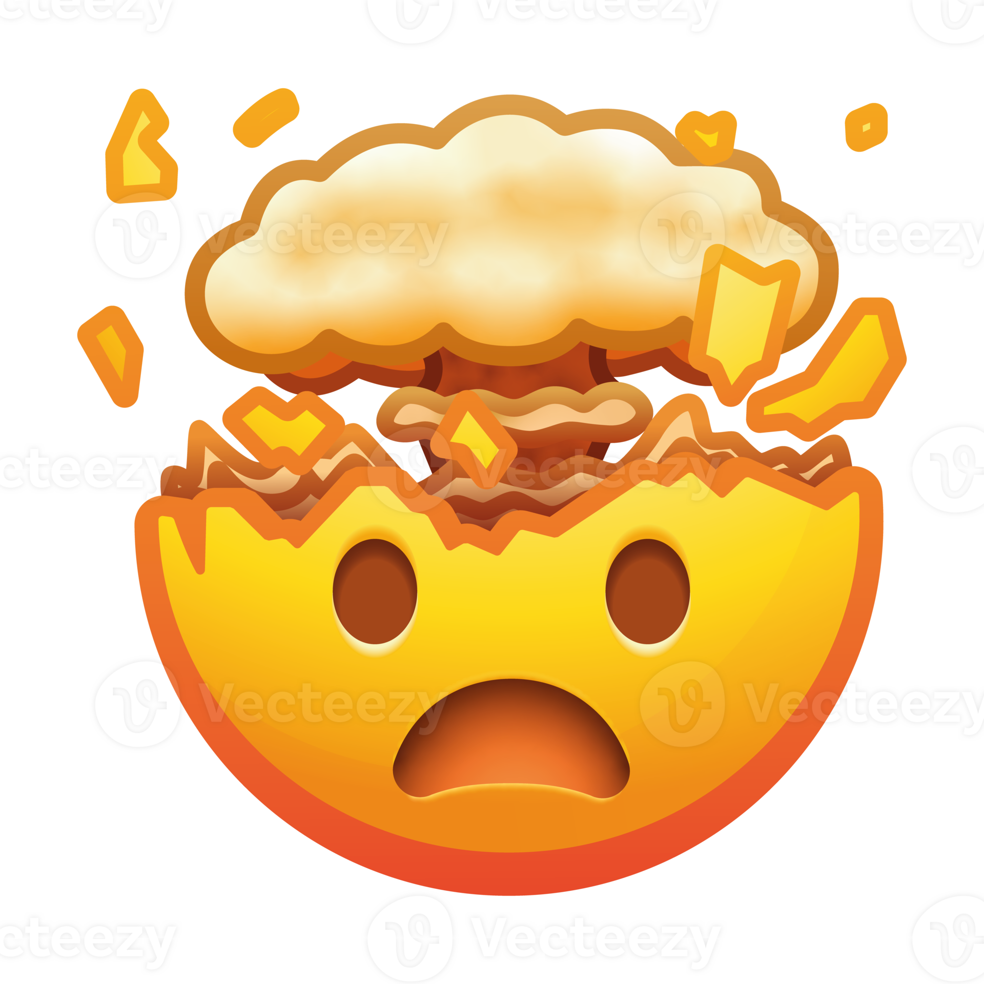 An exploding head emoji, showcasing a face with an open mouth and ...