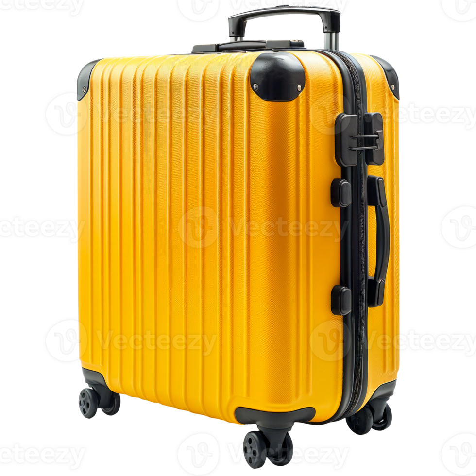 une élégant Jaune coquille dure valise sur roues pour Voyage et les vacances. 54044622 PNG