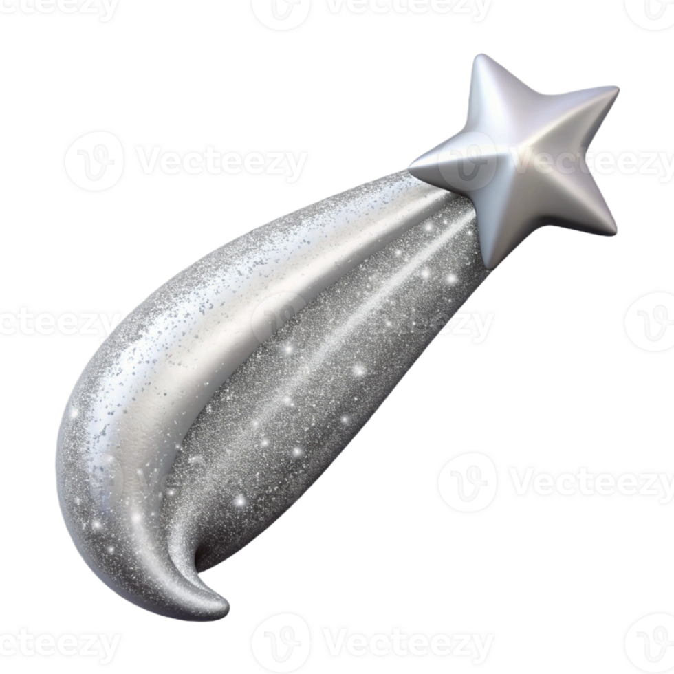 Silver Glitter Comet 3d Illustration 54047208 Png