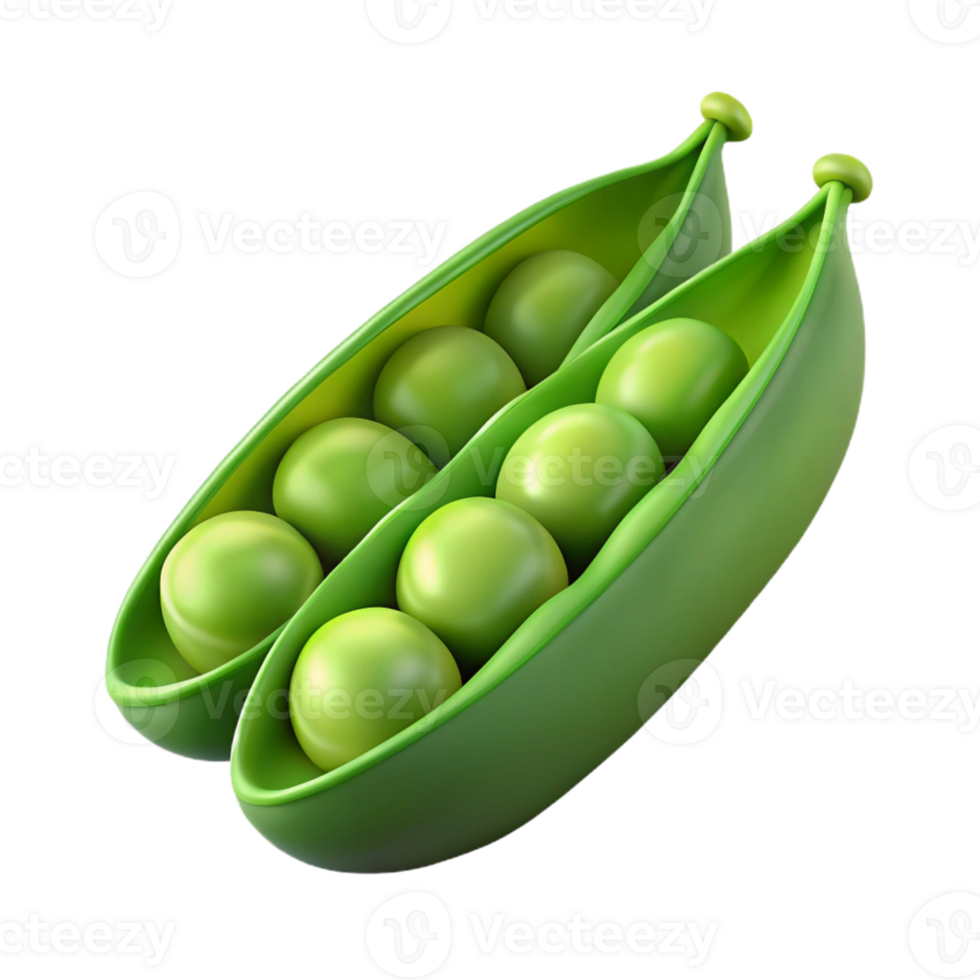 3D Render Green Peas in Pods 54047542 PNG