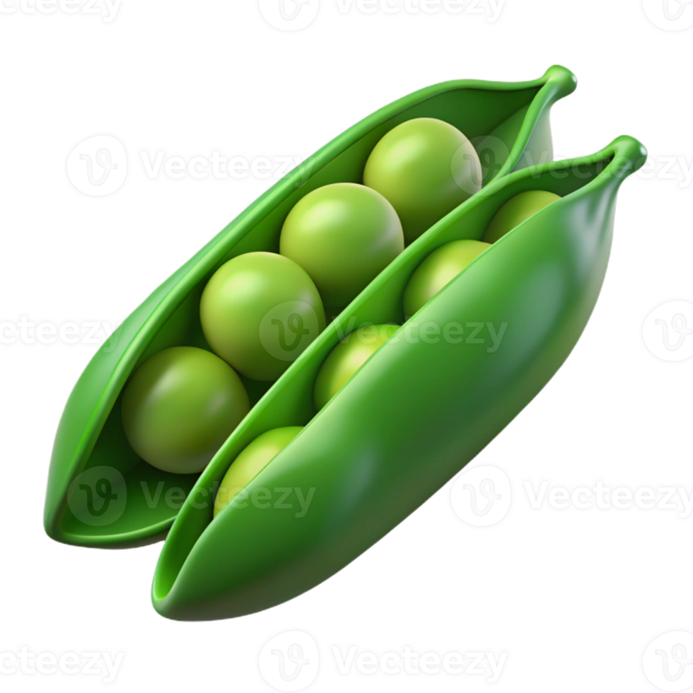 3D Render Green Peas in Pod 54047550 PNG