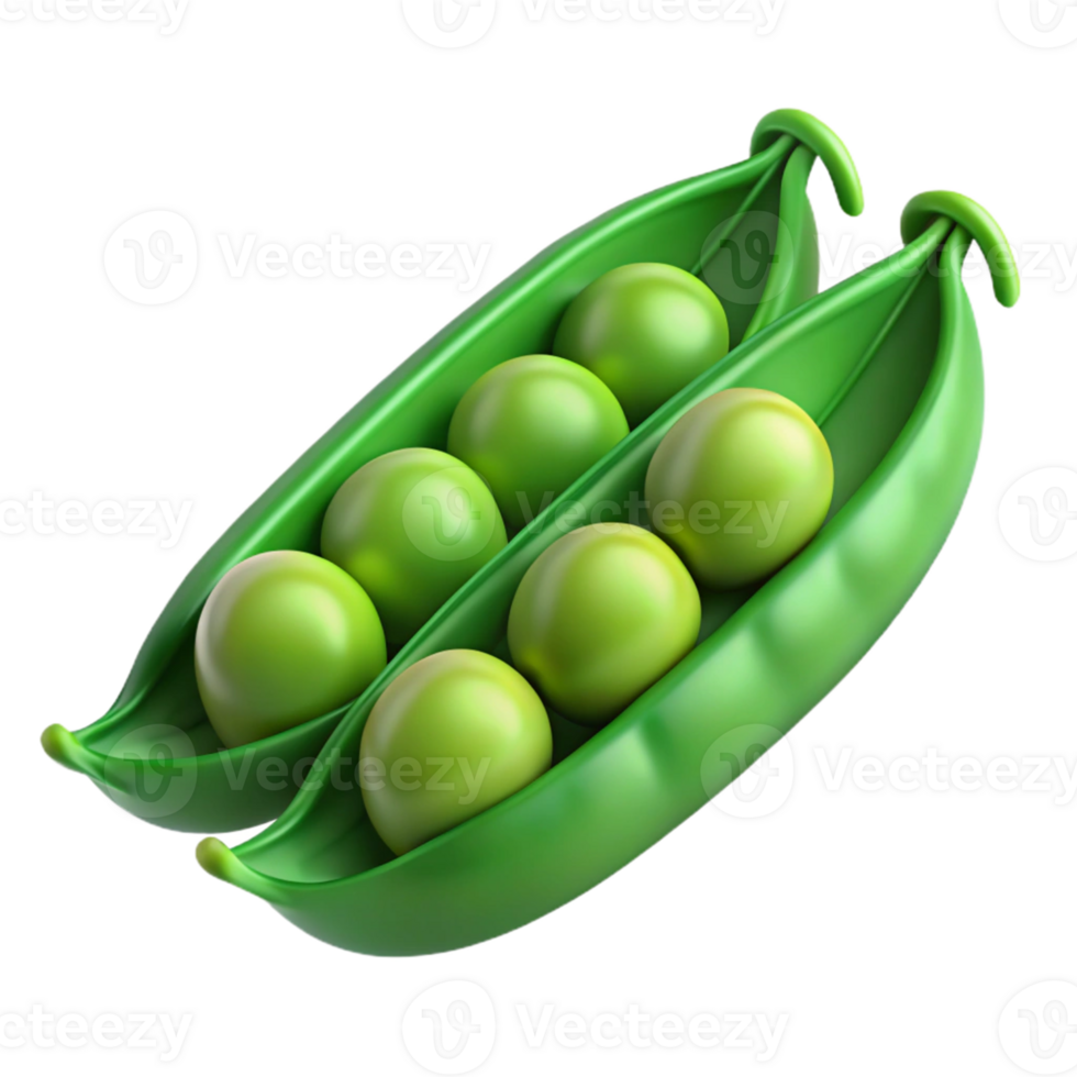 3D Render of Fresh Green Peas in Pods 54047551 PNG