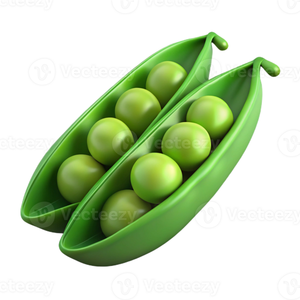 3D Render of Green Peas in Pods 54047552 PNG